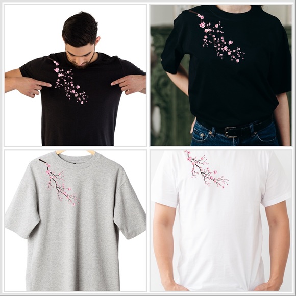 Tk Co. Custom Gifts | Tops | Cherry Blossom Tshirt Graphic Modern ...